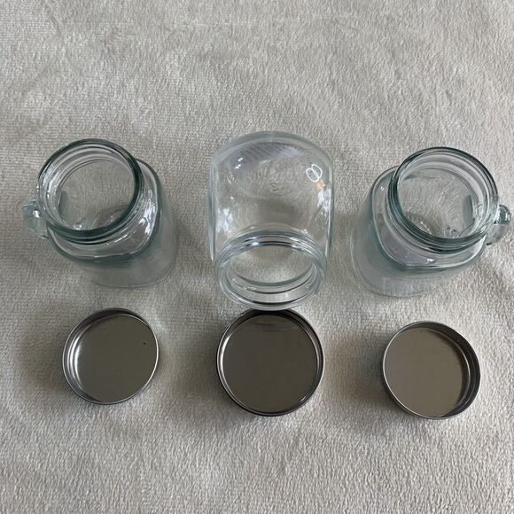 Unbranded | Kitchen | 3 Mini Glass Mason Jars Slanted Cookie Jar Candy ...